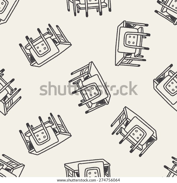 School Desk Doodle Seamless Pattern Background Stock Vector (Royalty ...