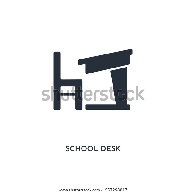 School Desk Icon Simple Element Illustration Stock Vector (Royalty Free ...