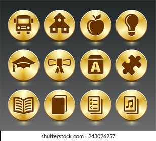 School Education Experience On Gold Round Stock Vector (Royalty Free ...