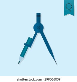 School Education Icon Compass Vector Illustration Stock Vector (Royalty ...