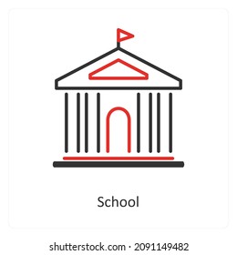 School Education Icon Concept Stock Vector (Royalty Free) 2091149482 ...