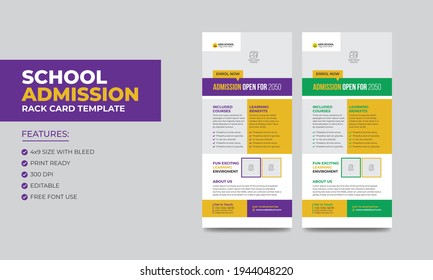 School Education Rack Card Design Template Stock Vector (Royalty Free ...