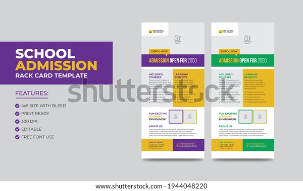 School Education Rack Card Design Template Stock Vector (Royalty Free ...