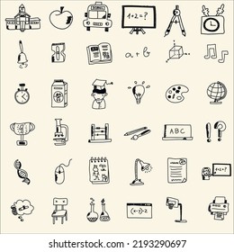School Education Signs Vector Pencil Drawings Stock Vector (Royalty ...