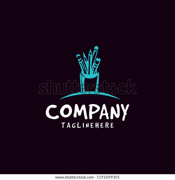 School Education Tool Logo Design Template Stock Vector (Royalty Free ...
