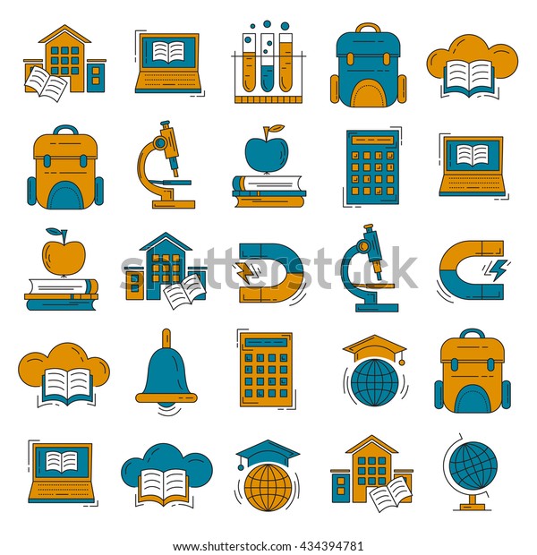 School Education Vector Icons Stock Vector (Royalty Free) 434394781 ...