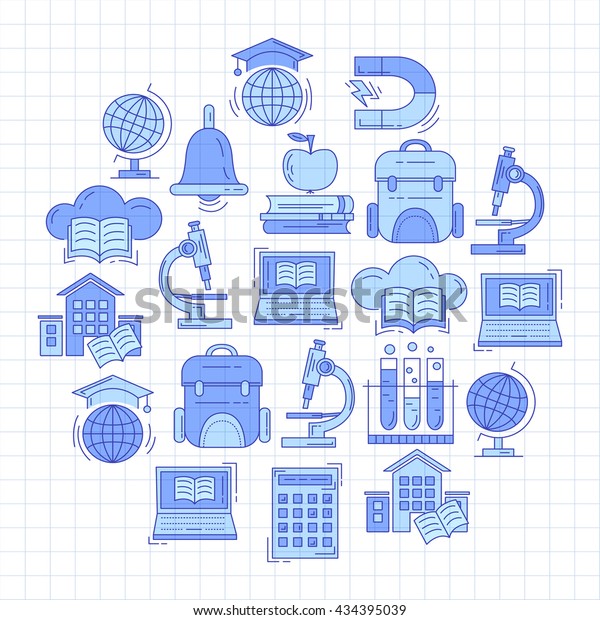 School Education Vector Icons Stock Vector (Royalty Free) 434395039 ...