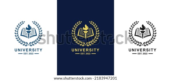School Emblem Logo Design Vector Illustration Stock Vector (Royalty ...