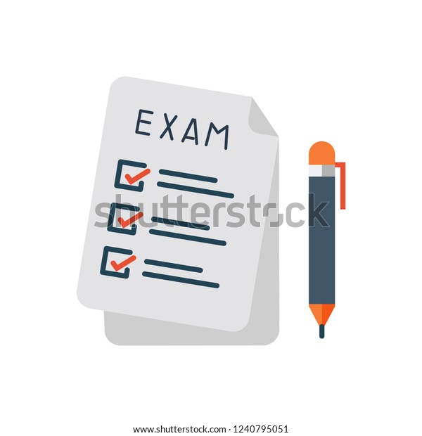 School Exam Paper Pencil Vector Illustration Stock Vector (Royalty Free ...