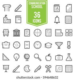 School Flat Icon Set Stock Vector (Royalty Free) 1066211216 | Shutterstock