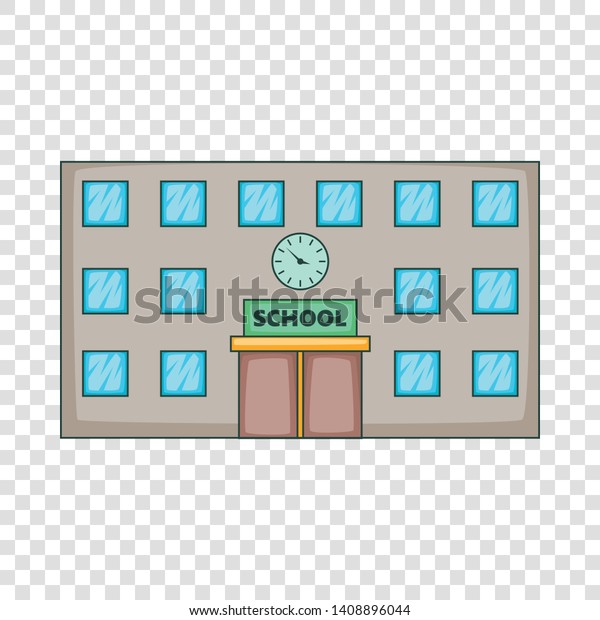 School Icon Cartoon Illustration School Vector Stock Vector (Royalty ...