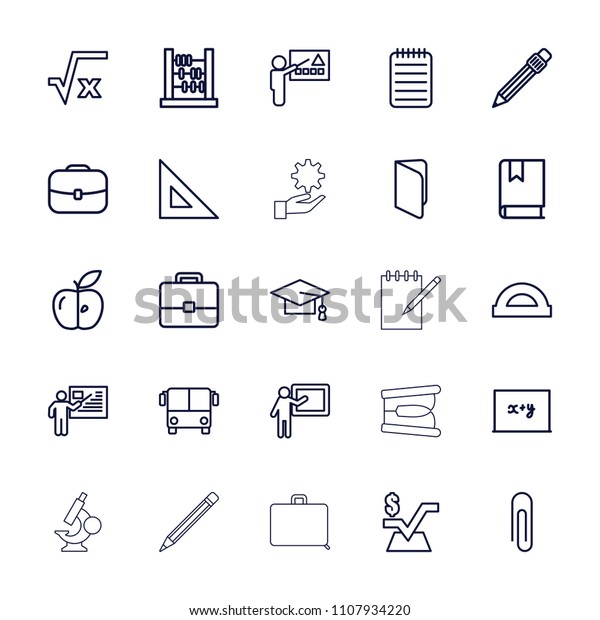 School Icon Collection 25 School Outline Stock Vector (Royalty Free ...