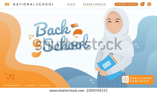 School Landing Page Website Back School Stock Vector (Royalty Free ...