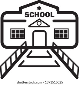 School Line Art Flat Design Logo Stock Vector (Royalty Free) 1891515025 ...