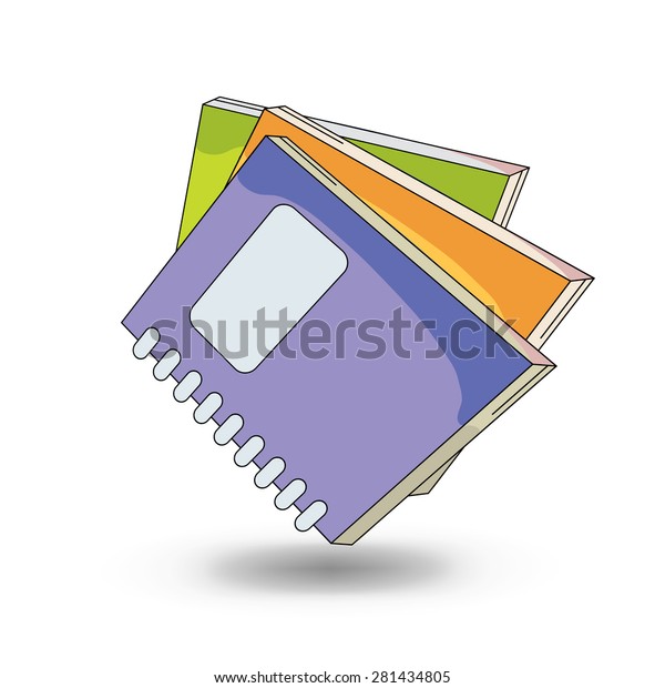 School Notebooks Cartoon Style Design Vector: เวกเตอร์สต็อก (ปลอดค่า ...