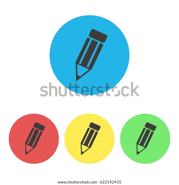 School Pencil Icon Color Variations Stock Vector (Royalty Free ...