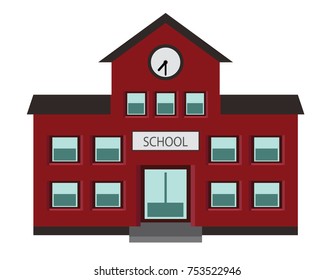 School Red Color Isolated On White: เวกเตอร์สต็อก (ปลอดค่าลิขสิทธิ์ ...