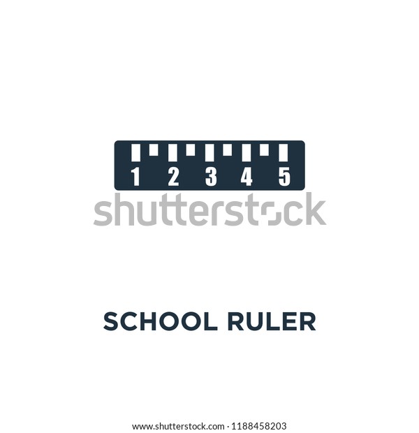 School Ruler Icon Black Filled Vector Stock Vector (Royalty Free ...