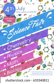 School Science Poster Flyer Molecules Bacteria Stock Vector (Royalty ...