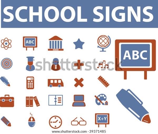 School Signs Vector Stock Vector (Royalty Free) 39371485 | Shutterstock