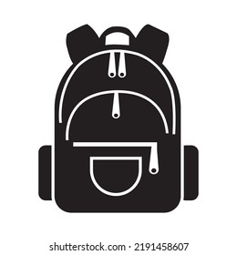 School Student Backpack Bag Icon Black Stock Vector (Royalty Free ...