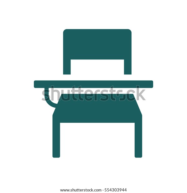 School Student Desk Icon On White Stock Vector (Royalty Free) 554303944 ...
