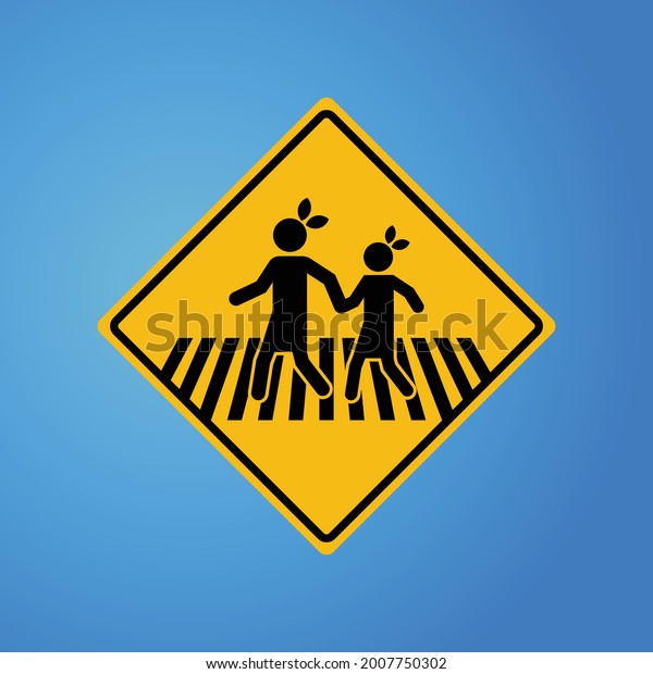 School Students Small Children Pedestrian Cross Stock Vector (Royalty ...