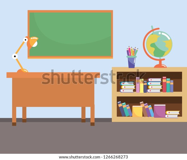 School Study Classroom Cartoon Stock Vector (Royalty Free) 1266268273 ...