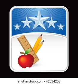 School Stuff Blue Star Background Stock Vector (Royalty Free) 42534238 ...