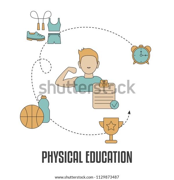 School Subjects Design Concept Physical Education Stock Vector (Royalty ...