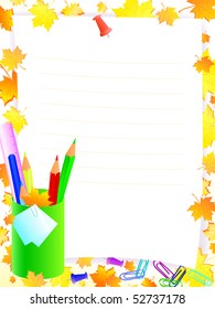 School Supplies Frame Tour Text Against Stock Vector (Royalty Free ...