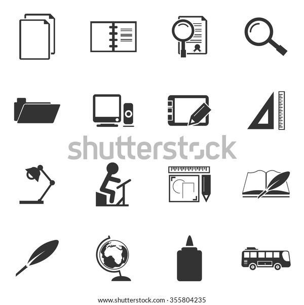 School Symbol Web Icons: vector de stock (libre de regalías) 355804235 ...
