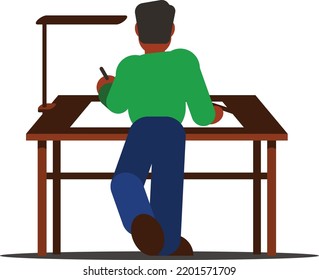 School Teacher Write Writing Man Illustration Stock Vector (Royalty ...
