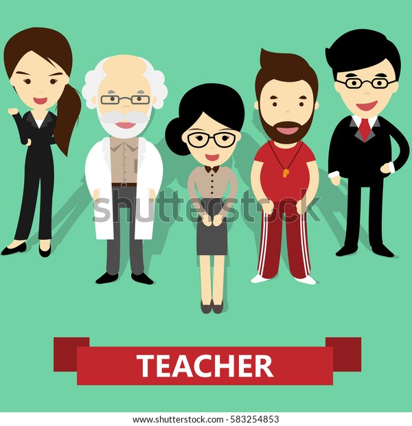 School Teachers Team Vector Illustration Stock Vector (Royalty Free ...