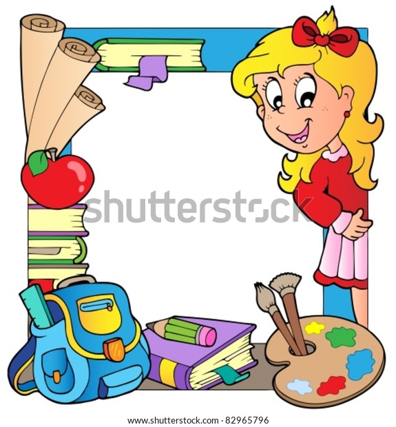 School Theme Frame 6 Vector Illustration Stock Vector (Royalty Free ...
