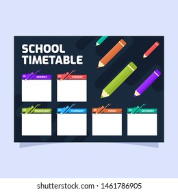 School Timetable Colored Line Icon Stock Vector (Royalty Free) 1457683373
