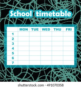 Vektor Stok School Timetable Template Students Pupils Abstract (Tanpa Royalti) 491070361 ...