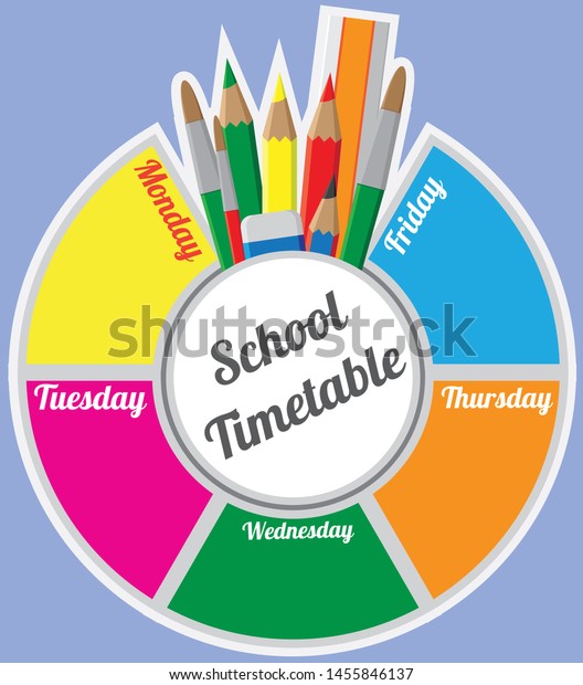 School Timetable Wheel 5 Day Schedule Stock Vector (Royalty Free ...