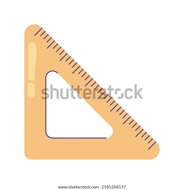 School Triangle Ruler Cartoon Icon Isolated Stock Vector (Royalty Free ...