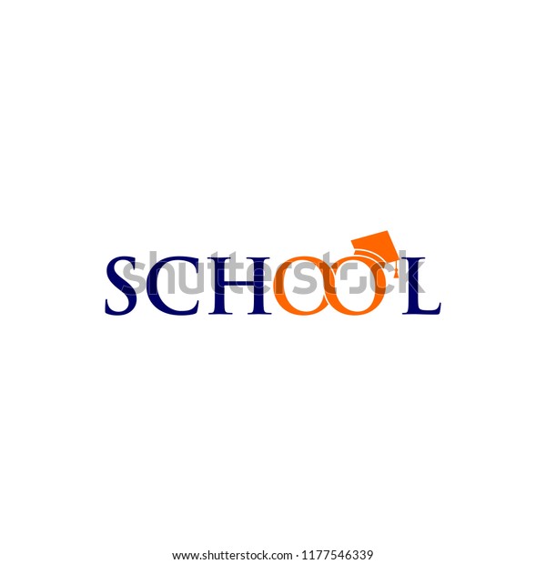 School Typography Logo Design Stock Vector (Royalty Free) 1177546339 ...