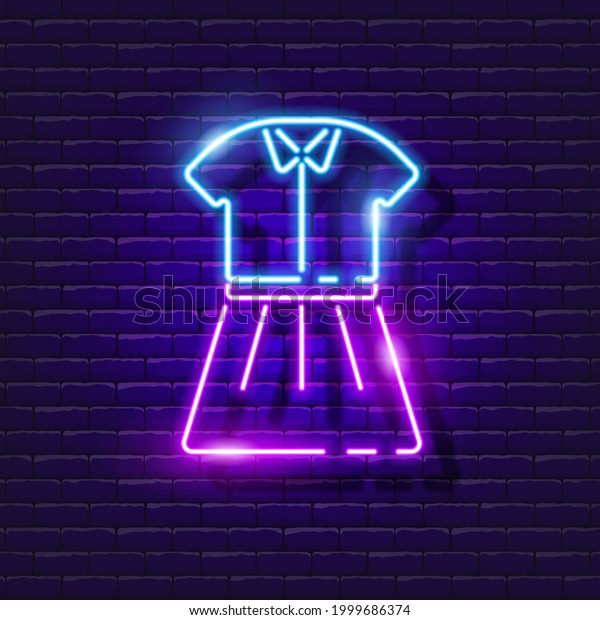 School Uniform Neon Sign Dresscode Woman Stock Vector (Royalty Free ...