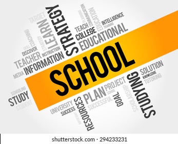 School Word Cloud Education Concept Stock Vector (Royalty Free ...
