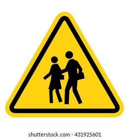 School Yellow Warning Sign Vector Illustration: vector de stock (libre ...