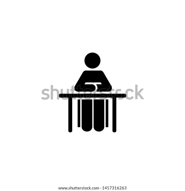 Schoolboy Class Sit Student Pictogram Icon 库存矢量图（免版税）1457316263 ...