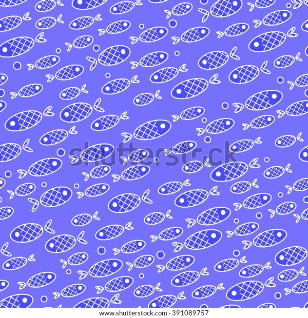 Schools Fish Moving Opposite Directions Seamless Stock Vector (Royalty ...
