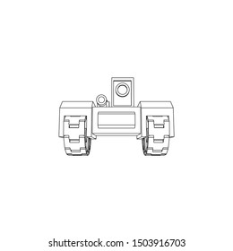 Sci Fi Tank Isolated Line Art: vector de stock (libre de regalías ...