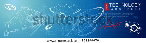 Science Abstract Banner Illustration Stock Vector (Royalty Free ...
