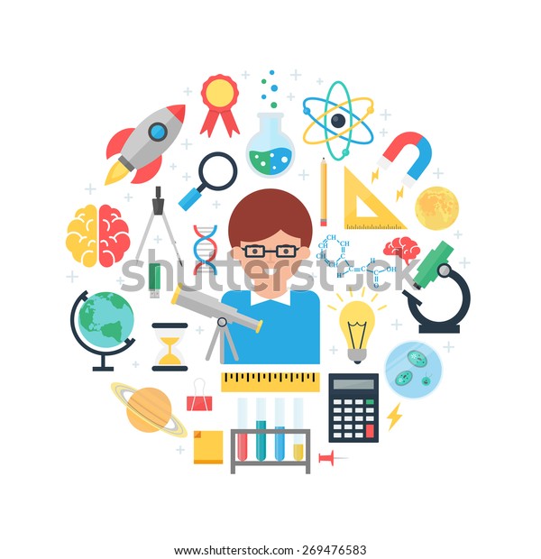 Science Abstract Flat Style Vector Illustration Stock Vector (Royalty ...