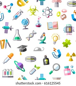 Science Background Seamless Color White Vector Stock Vector (Royalty ...