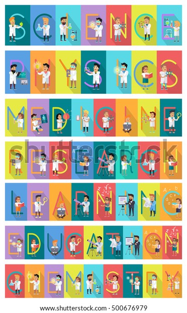 Science Banner Set Science Alphabet Abc Stock Vector (Royalty Free ...